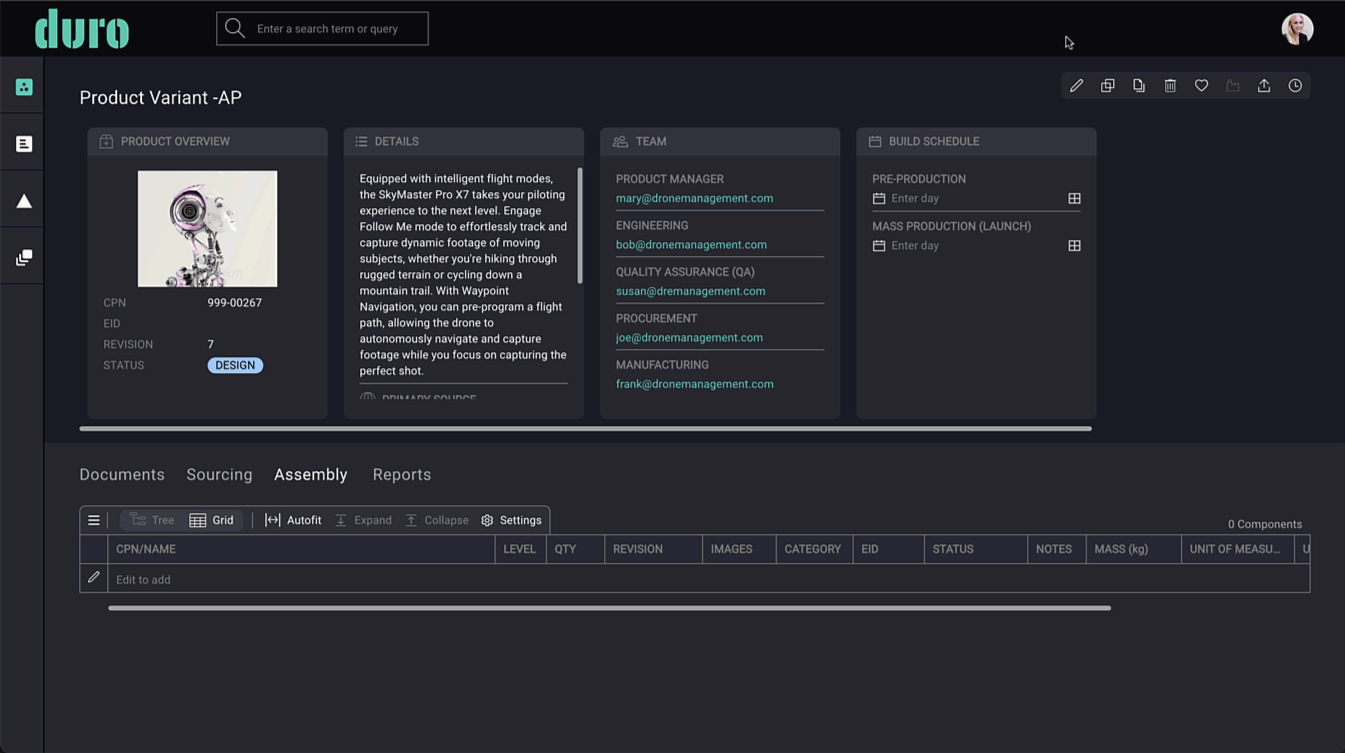 Revision History Table – Duro Labs