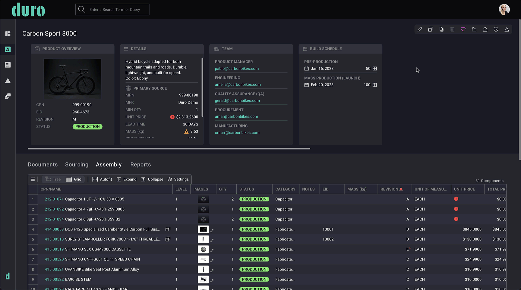 Adding Components to an Assembly – Duro Labs
