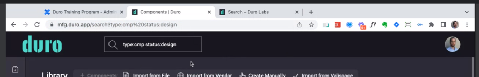 Component Library and Search Bar – Duro Labs
