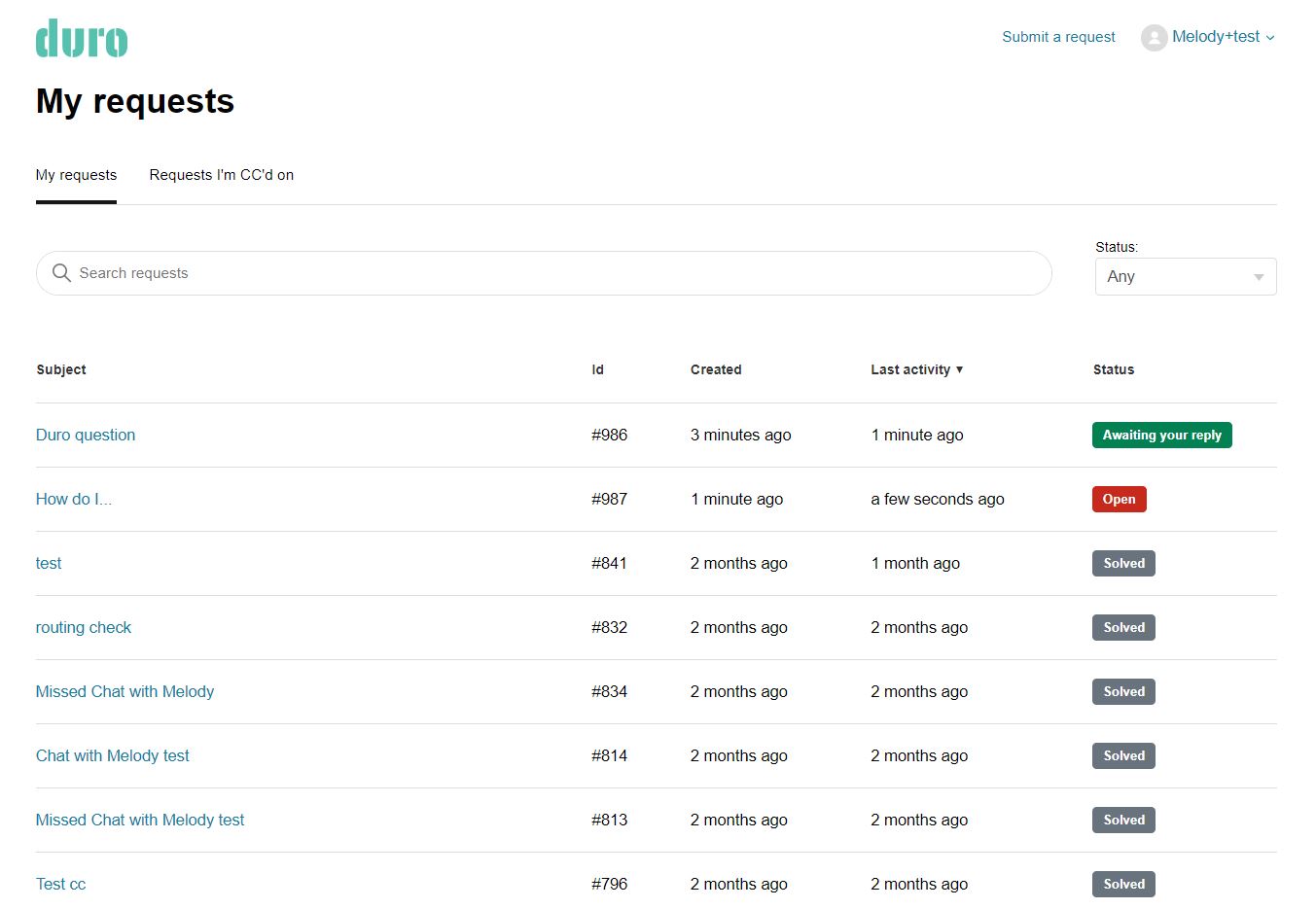 Help Portal – Duro Labs